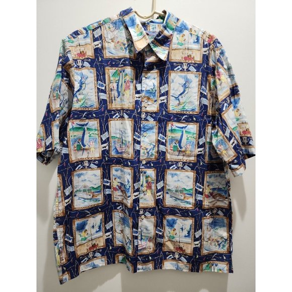 reyn spooner | Shirts | Vtg Reyn Spooner Deep Sea Fishing Button Up ...